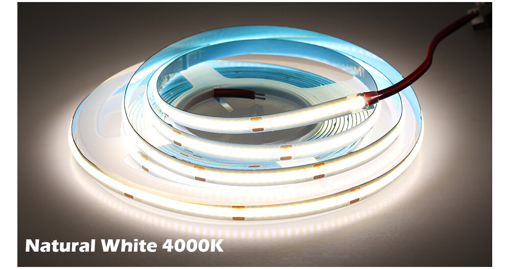 DC12V 24V COB LED Strip Light 320 480 528 LEDs High Density Super Bright Flexible 5M COB LED ...