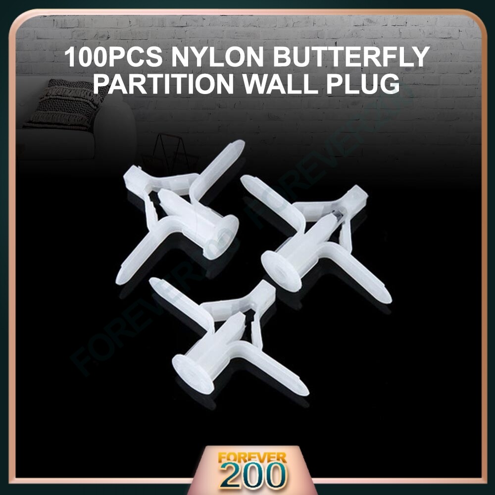 Nylon 100Pcs Butterfly Wall Plug for Hollow Partition Wall Ceiling ...