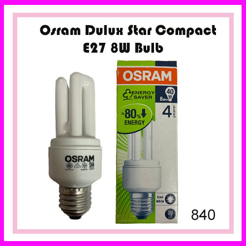 OSRAM DULUX STAR COMPACT E27 8W/840 PLCE BULB (COOL WHITE) | Lazada