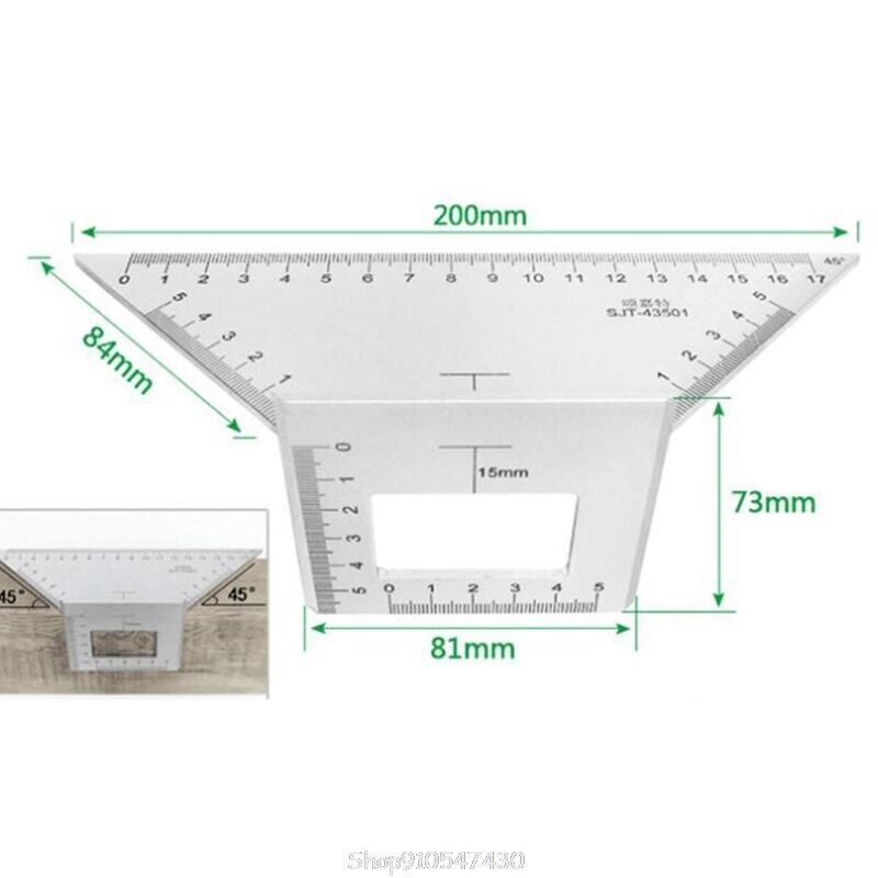 Multifunction Angle Ruler 45 90 Degree Gauge Measuring T Rule Aluminum ...