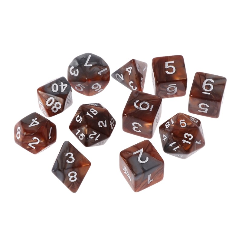 Nachen66 11 ชิ้น D4 D6 D8 D10 D12 D20 ลูกเต๋าด้านสำหรับ RPG DND D & D ...