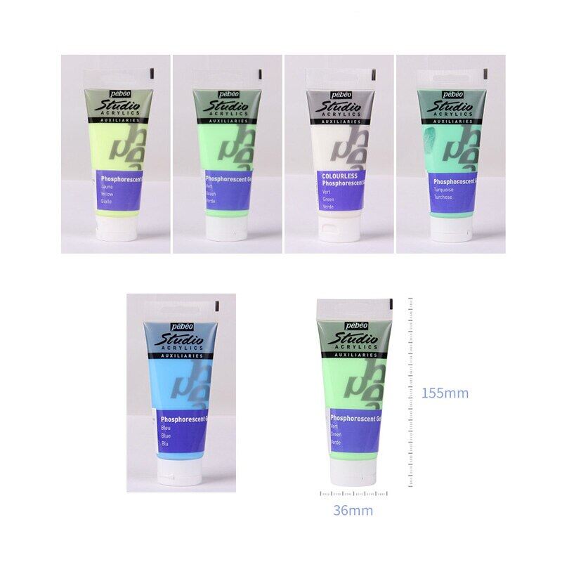 Pebeo 100ML Acrylic Paint Glow in the Dark Glowing Paints Luminous ...