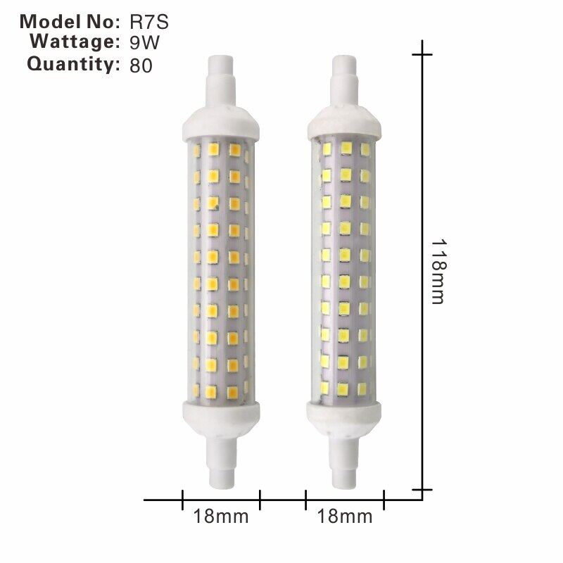 LATTUSO R7S โคมไฟ LED 6W 9W 12W SMD 2835 78มม. 118มม. 135มม. R7S หลอดไฟ ...