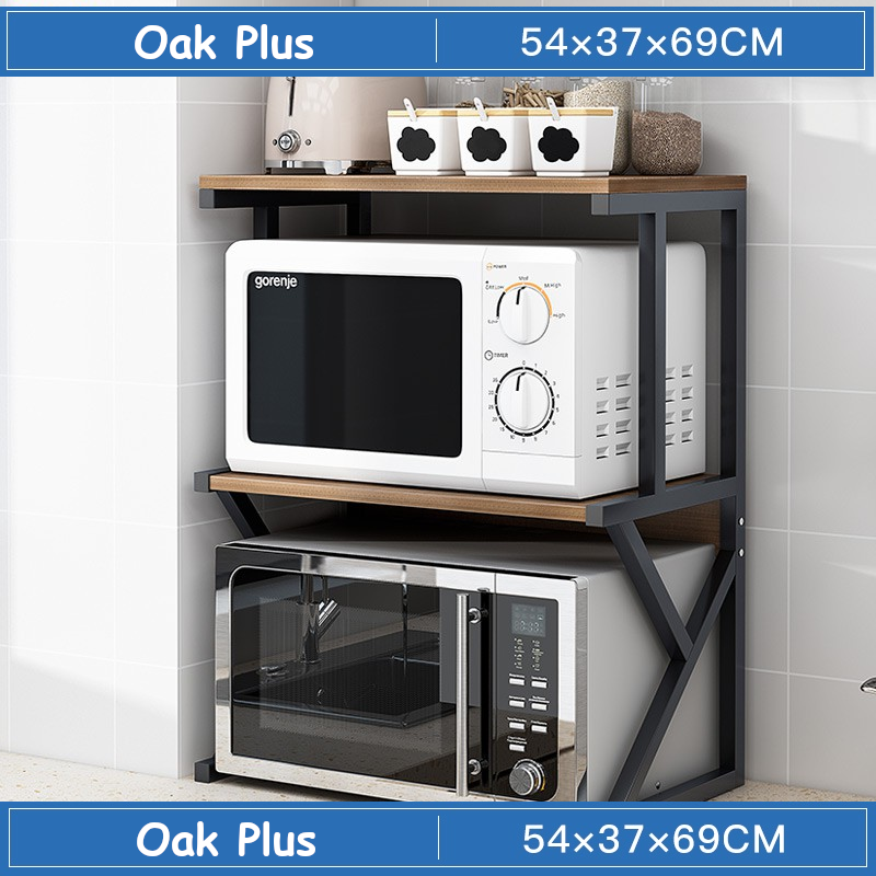 Kitchen Rack Microwave Oven Shelf Storage Cabinet Desk Rak Meja Kabinet ...