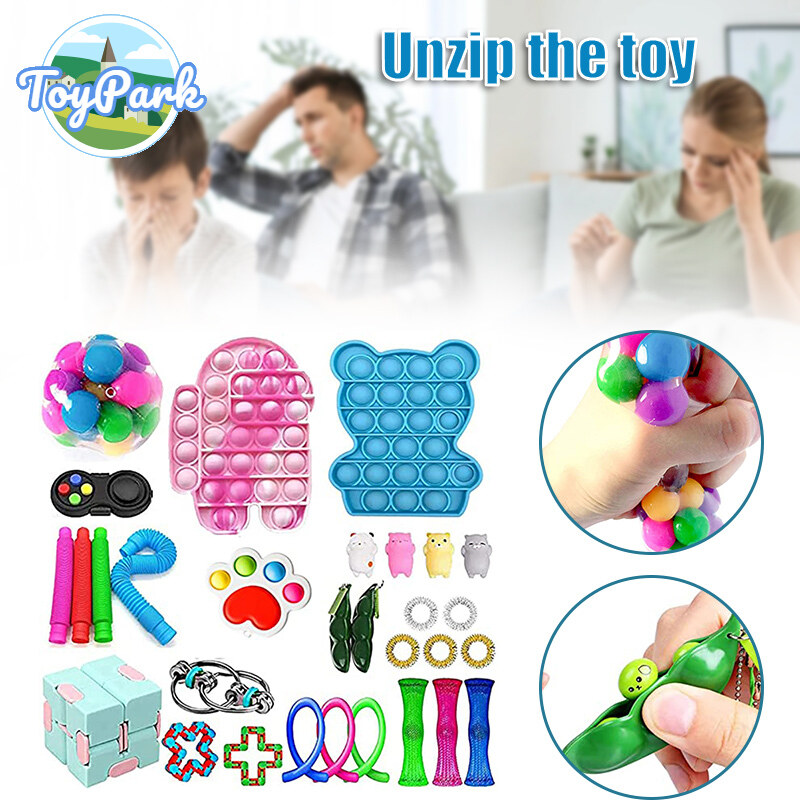 Sensory Fidget Toy Set Fidget Toy Pack Push Bubble Pop Fidget Toy for ...