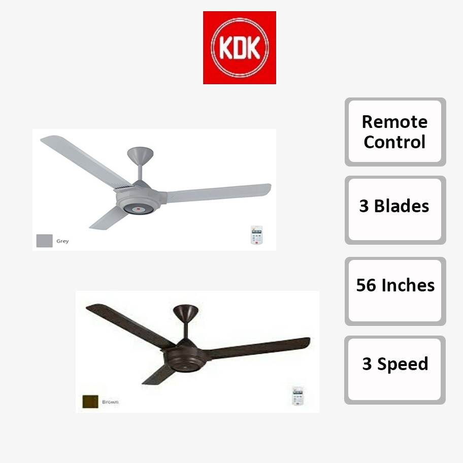 KDK 56'' Remote Control Ceiling Fan KDK-K14X2 / K14X2PBR | Lazada