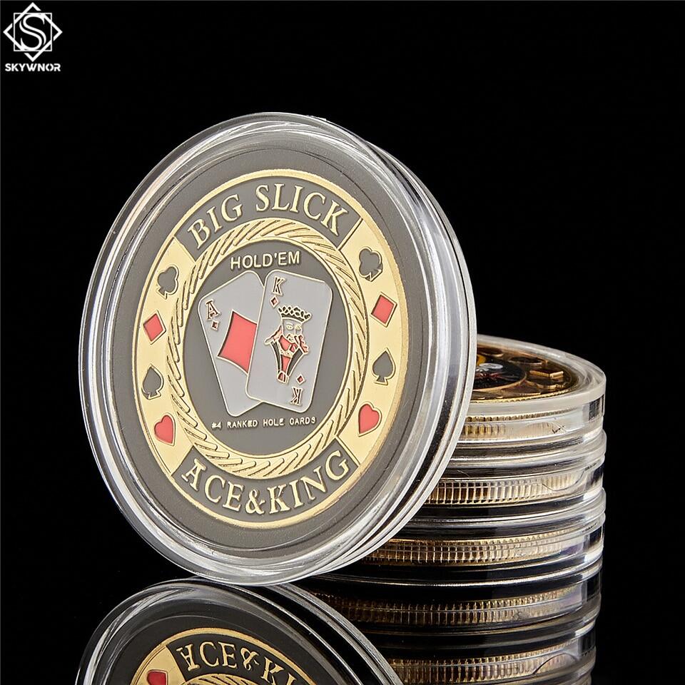 Gold Plated Coin The "Big Slick Ace&King" Casino Poker Chips Souvenir ...