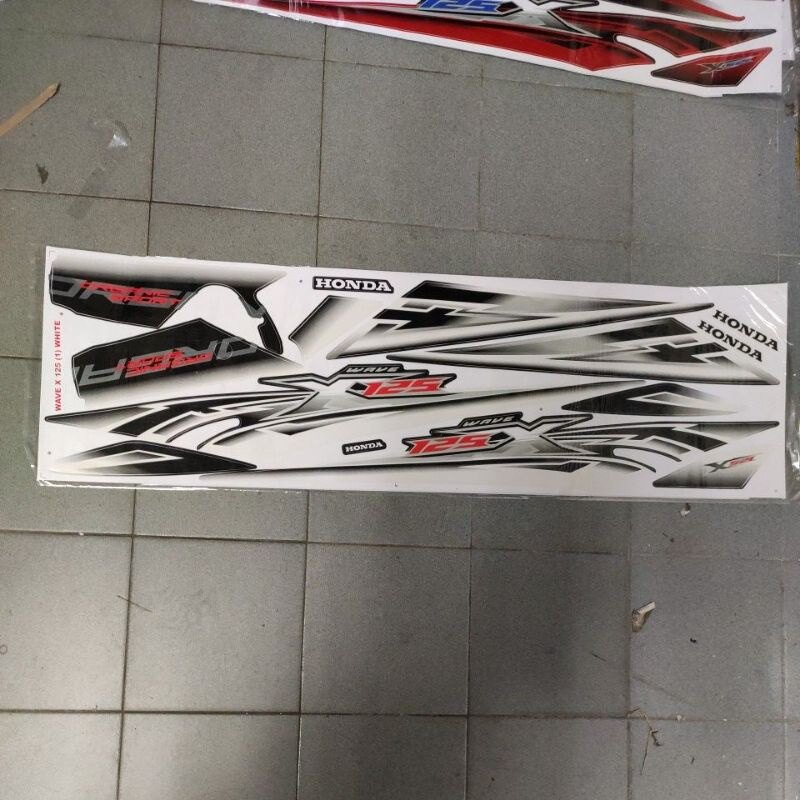 Stiker sticker body stripe cover set (1) honda wave125x wave 125x w125x ...