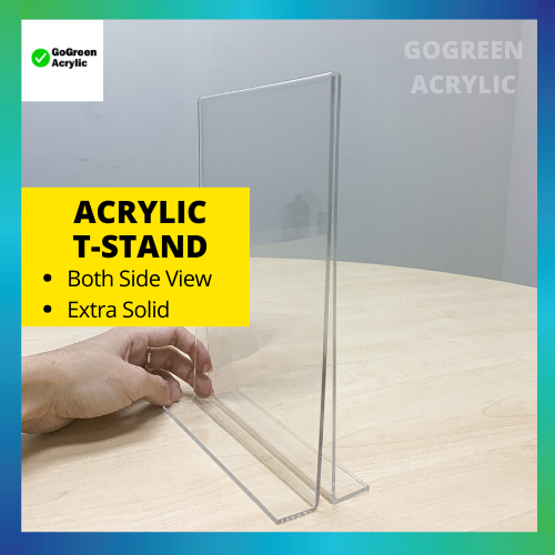 Acrylic Display Stand A4/A5/A6 *BOTH SIDE VIEW (T-Stand) / ONE SIDE ...