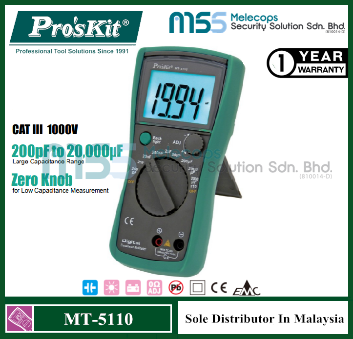 Pro'skit MT-5110 3½ Capacitance Meter | Lazada