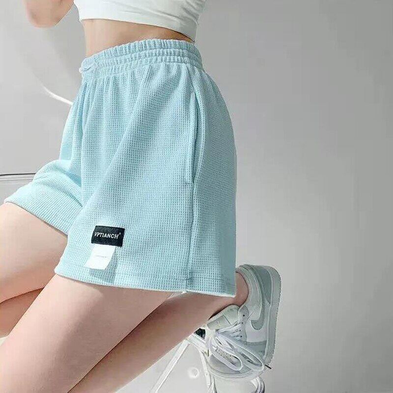 Summer Letter Label Women Track Shorts Casual Loose High Waist
