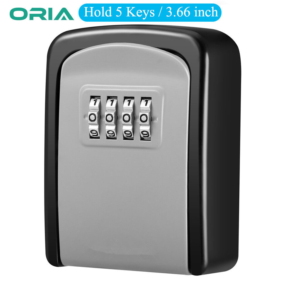 ORIA Key Lock Box 4 Digit Combination Key Storage Lock Box Wall Mounted ...