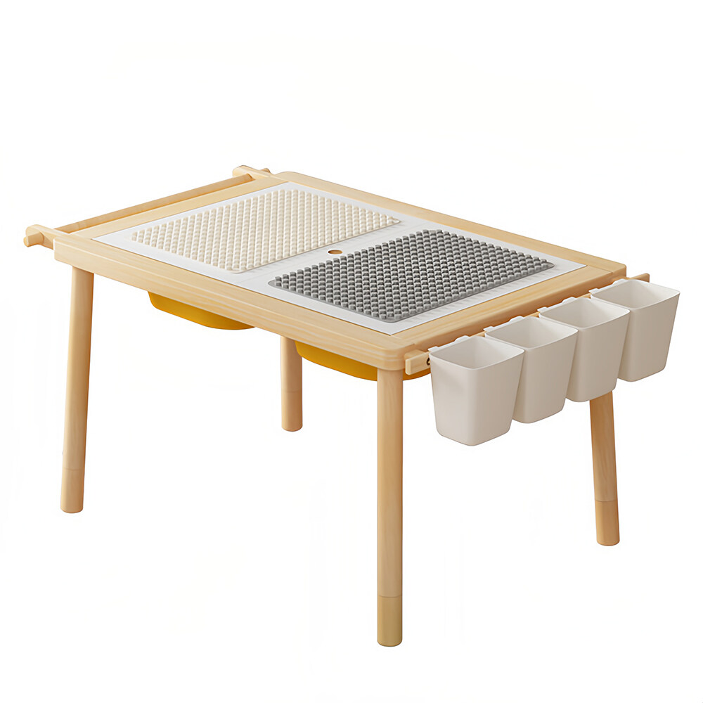 Building Blocks Table with Chair and Sorage Bins for Kids Activity ...