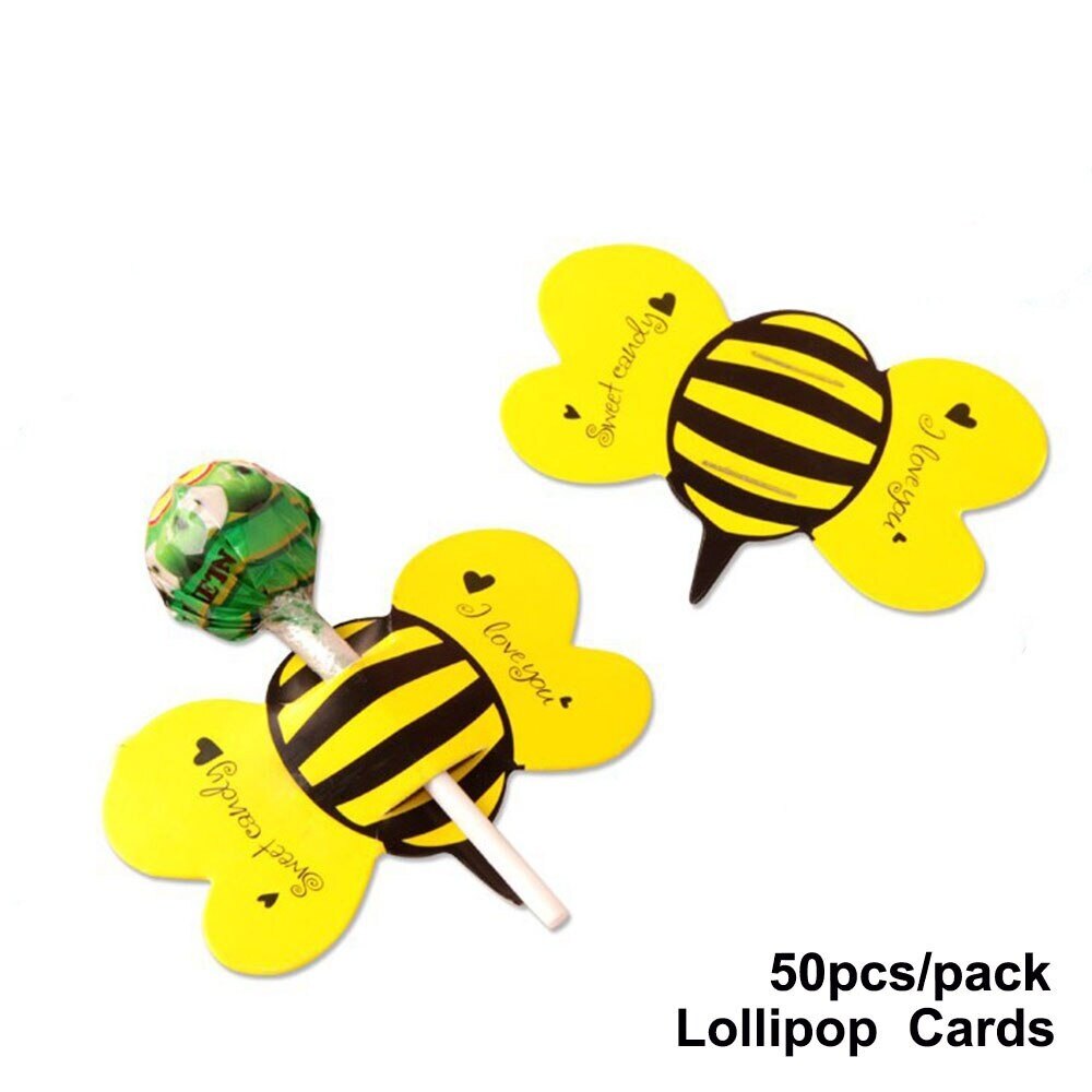 50pcs Lolipop holder card for party Bee Butterfly Bug /door gift baby ...
