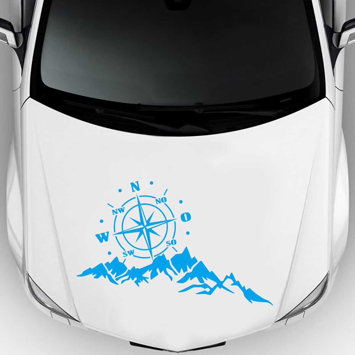 For Camper Vinyl Decal Sticker Large Compass with Mountains Navigation ...