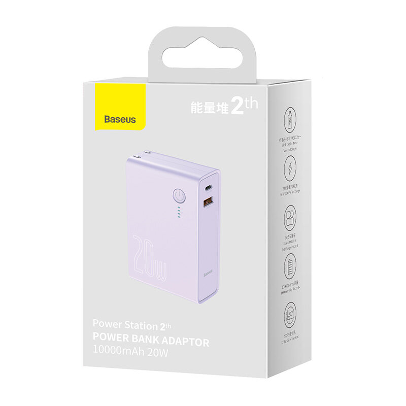 Baseus 20W 2-In-1 PowerBank & Charger 10000MAh CN Plug Power Station ...