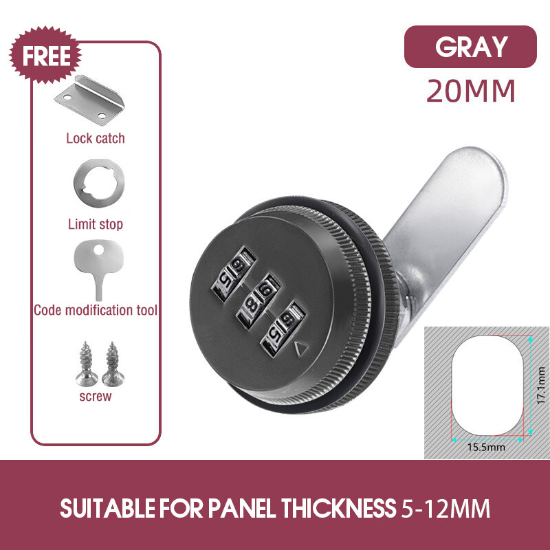 Combination Keyless 3 Digit Combination Cam Lock Keyless Password Lock ...