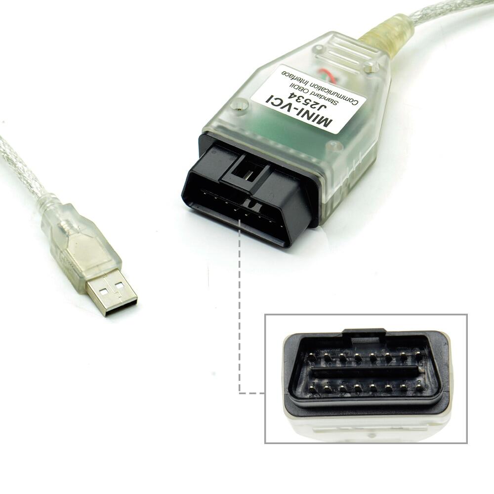 MINI VCI V13.00.022สำหรับ Toyota J2534 OBD OBD2สายเคเบิลรถยนต์วินิจฉัย ...
