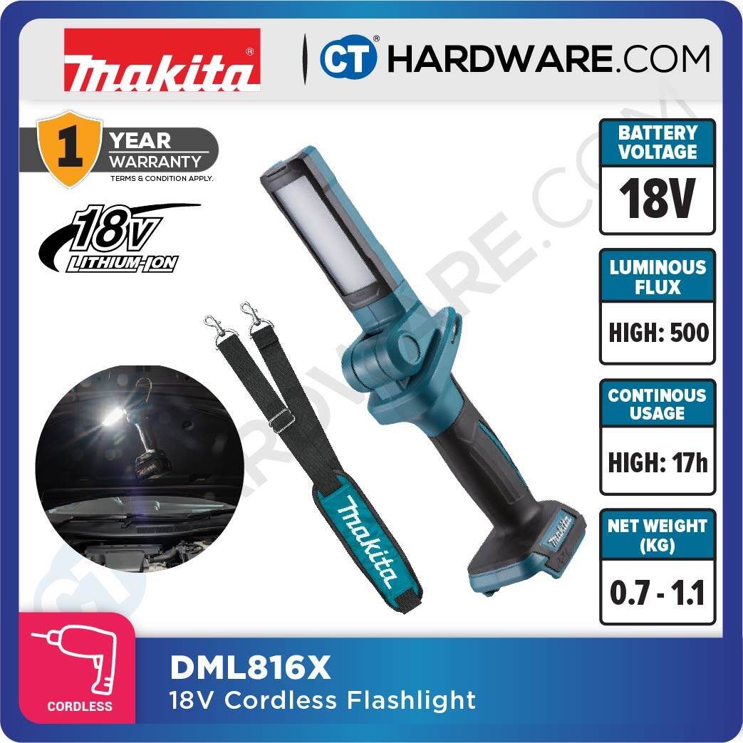 MAKITA DML816X CORDLESS FLASHLIGHT 18V EXTRA BRIGHT 18 LED | Lazada