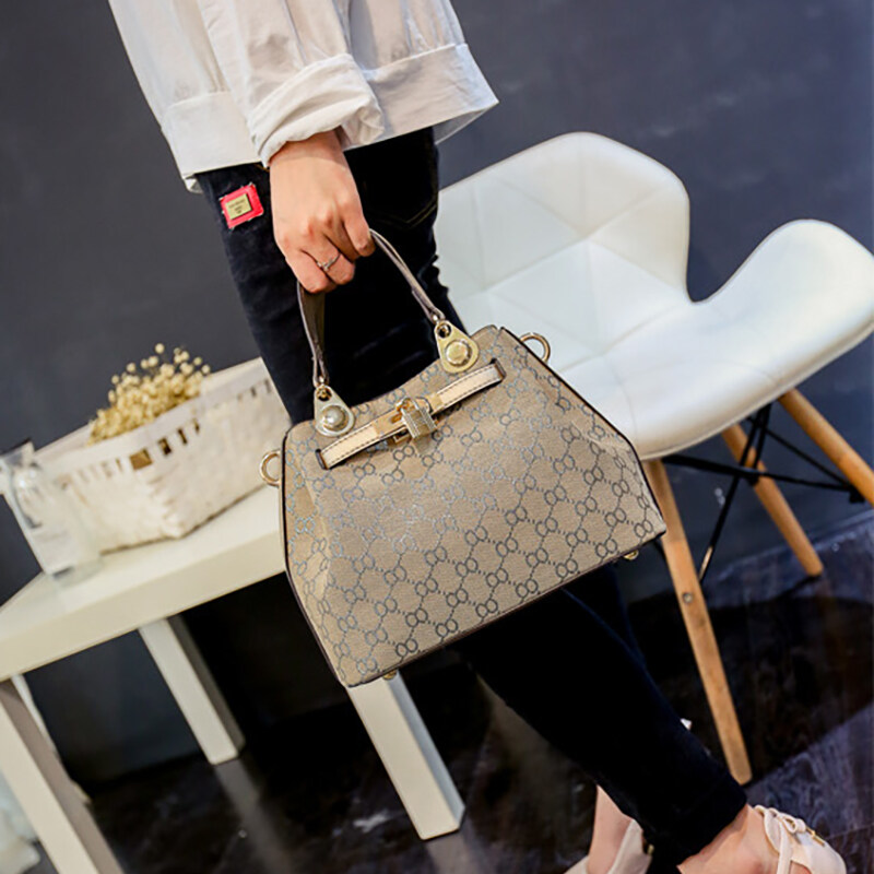 QFDI กระเป๋าถือแฟชั่นกระเป๋าถือทรงเคลลี่ยุโรปและอเมริกา กระเป๋าล็อกหญิง ...