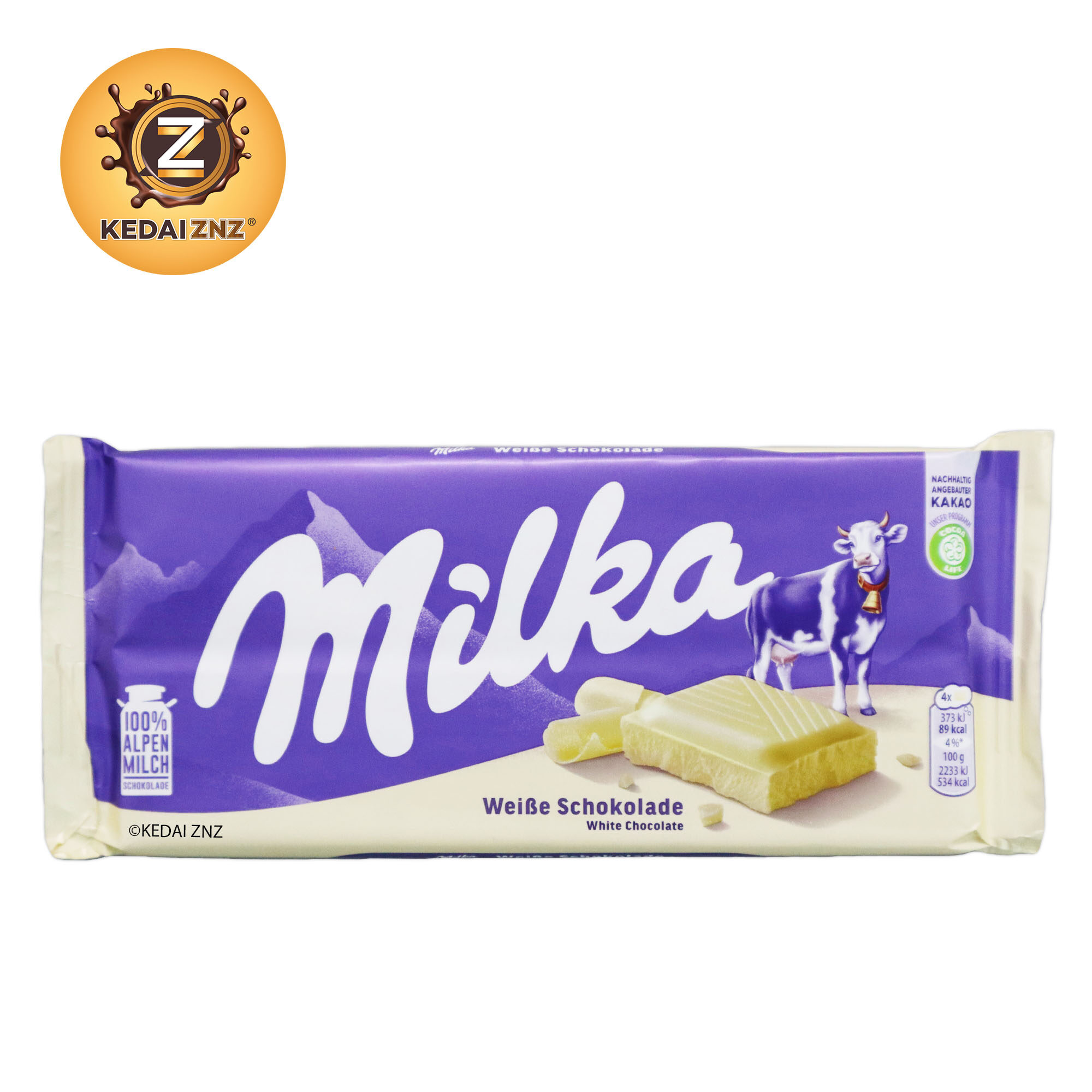 Chocolate Milka Alpine White Chocolate Bar 100g Coklat | Lazada