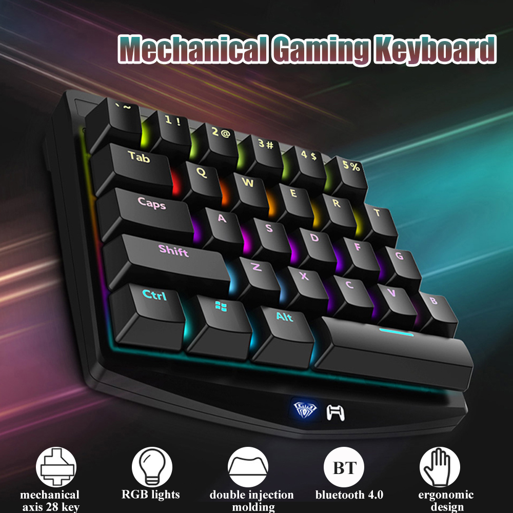 Handjoy K1 28 Key Mechanical Wireless Gaming Keyboard RGB Backlit ...