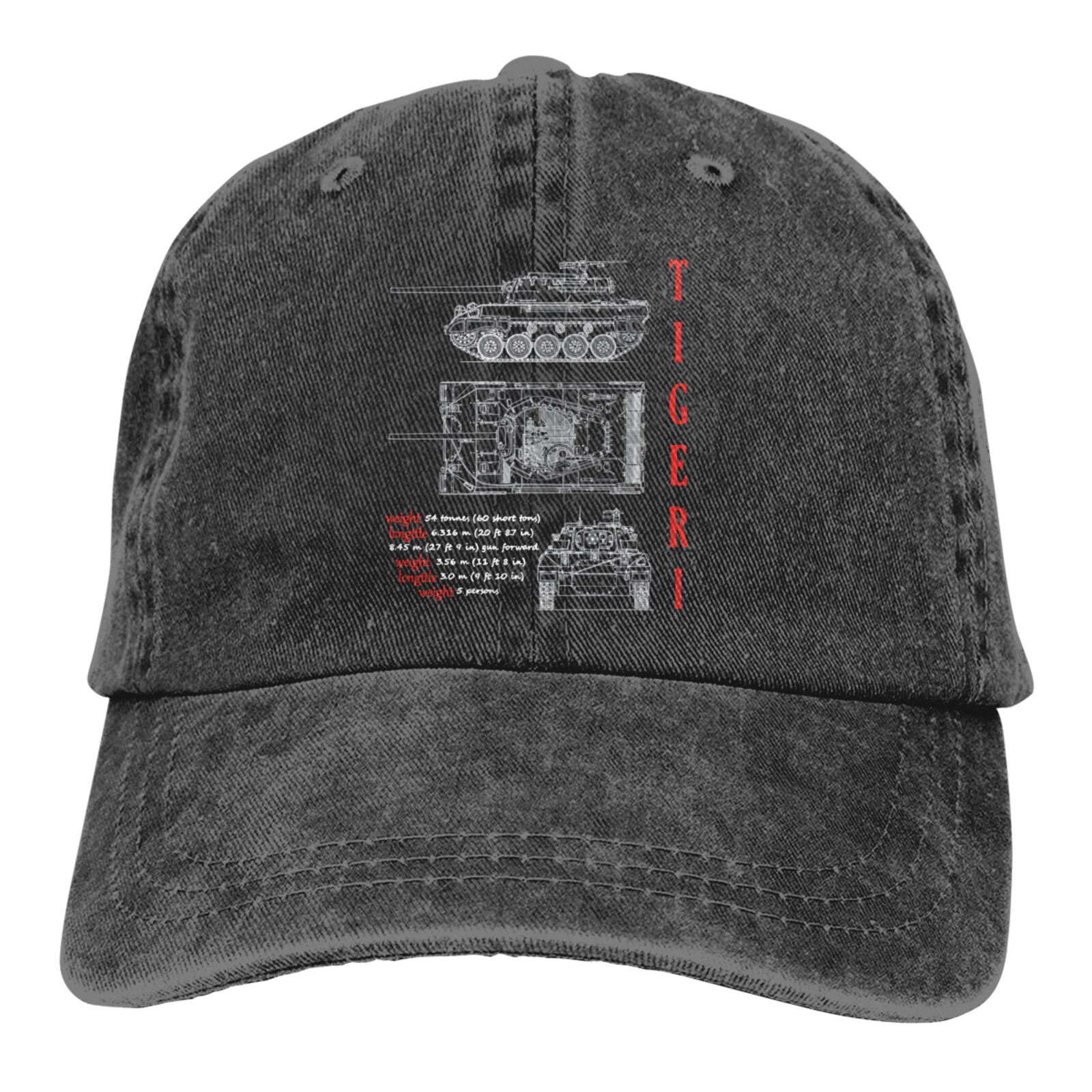 Custom printed Denim hat 1 Tank Blueprint Patent German Army Panzer WW2 ...