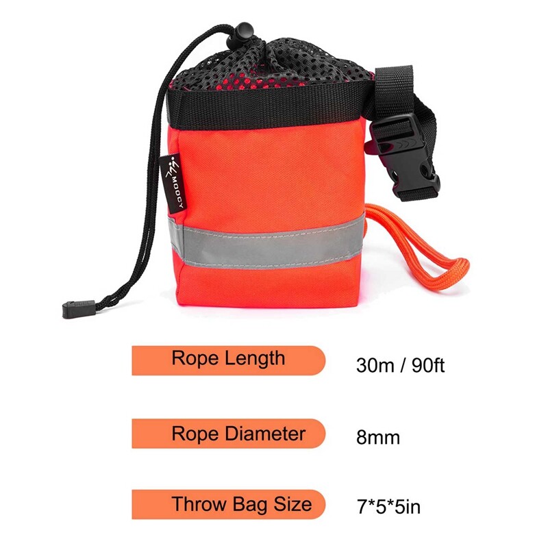 Moocy Water Rescue Throw Bag Throw Weight and Line Kit for Kayaking and ...