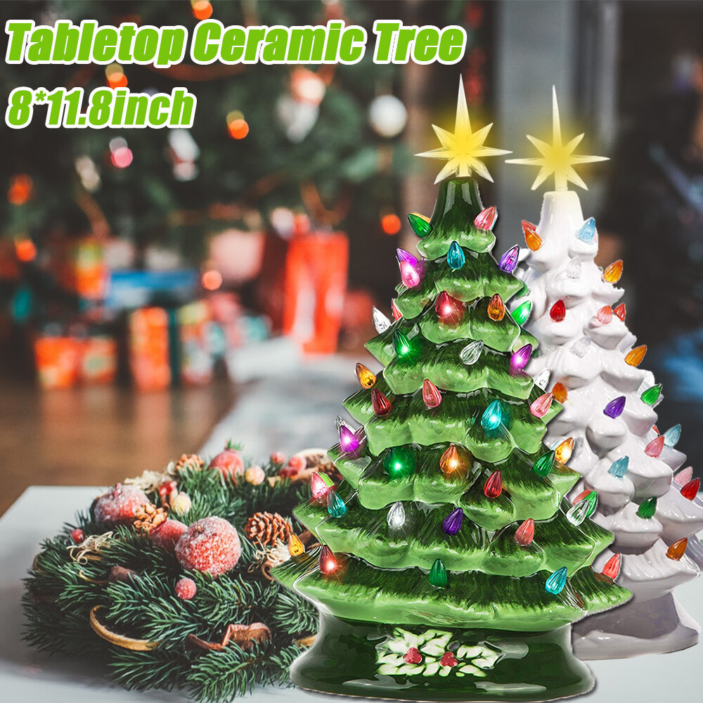 12 Inch Hand-Painted Ceramic Tabletop Christmas Tree On Sale with ...