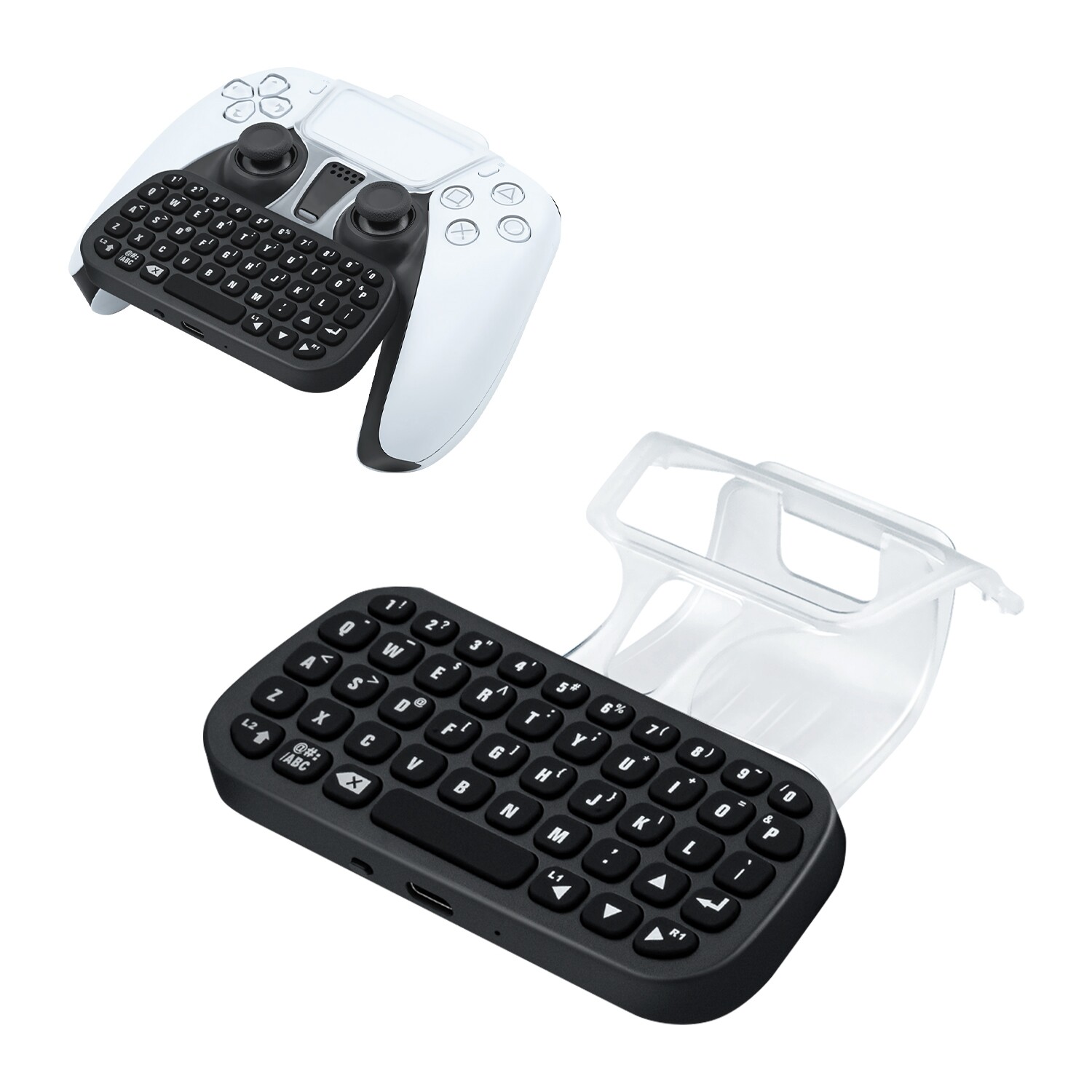 Dobe Wireless Keyboard with Backlight & Controller Clip for PS5 ...