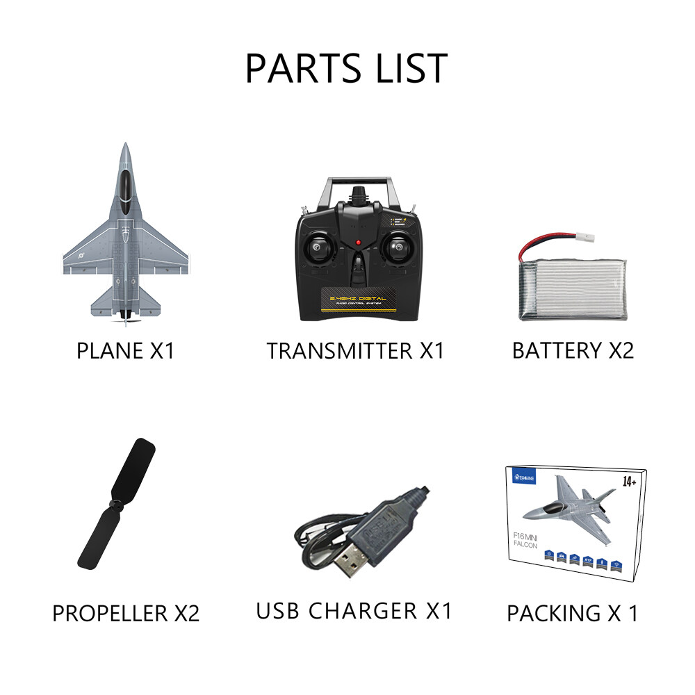 Eachine Mini F16 Falcon 365Mm Wingspan EPP 2.4G 6แกนหนึ่งคีย์กลับ ...