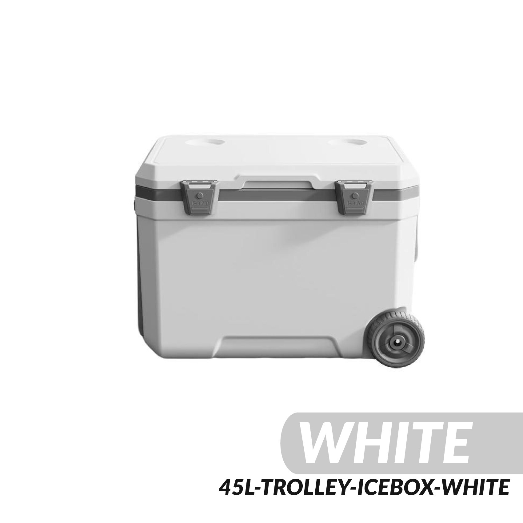 45L Cooler Box with Wheel Roller Portable Outdoor Food Storage Camping ...