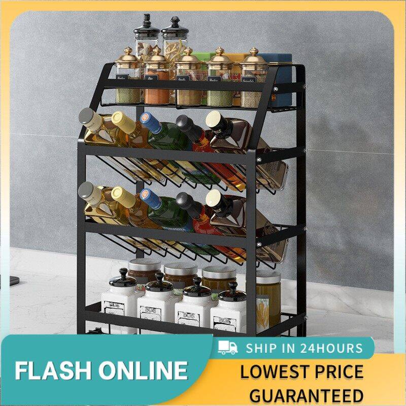 Ready Stock Kitchen Spice Rack Stainless Steel 3 Layers 4 Layers ...
