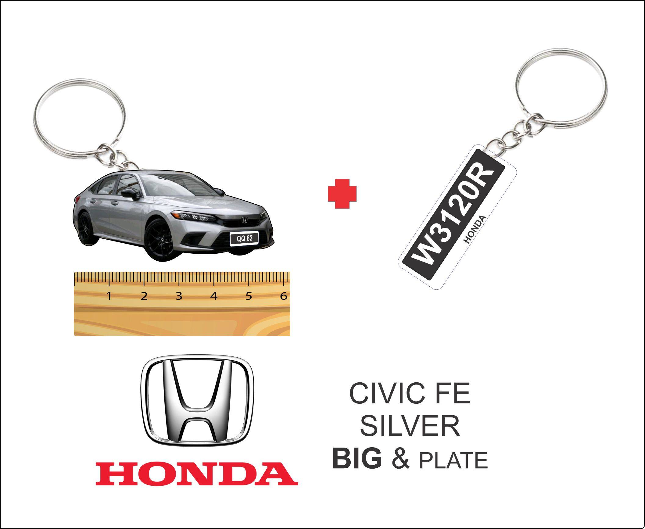 honda civic fe silver keychain 2d | Lazada