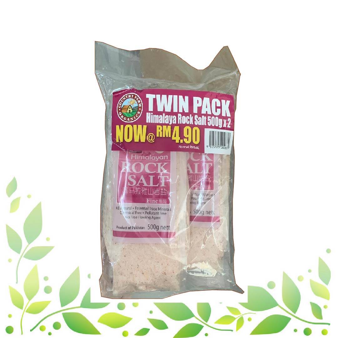 Country farm - Twin Pack Himalaya Rock Salt (Fine) 两包喜马拉雅岩盐 (细) 500g x2 ...