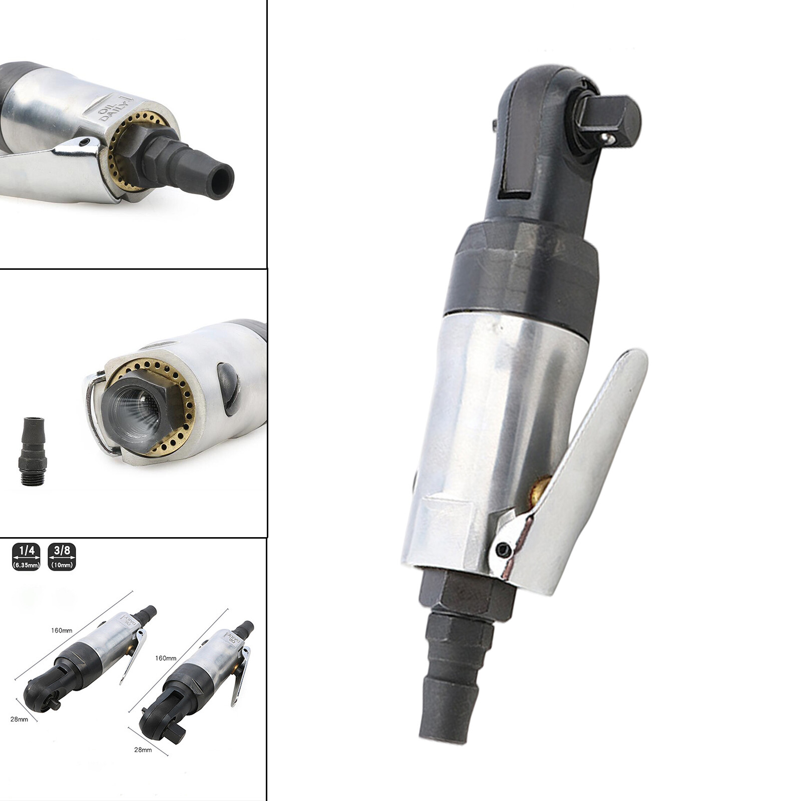 Homyl Air Ratchet Wrench Dust-Free Tool Quick Release Straight Shank ...