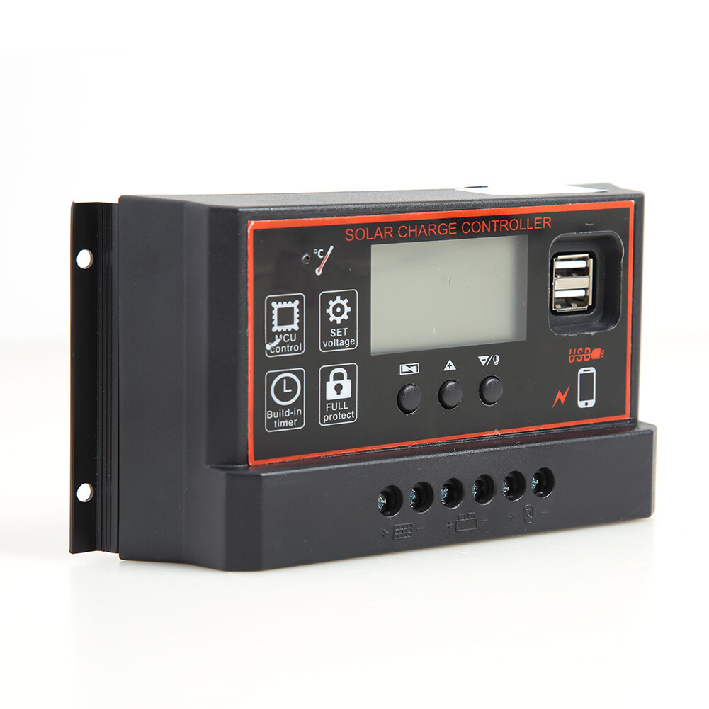 Solar MPPT 100A 60A 50A 40A 30A Charge Controller Dual USB LCD Display 12V 24V Solar Cell Panel ...
