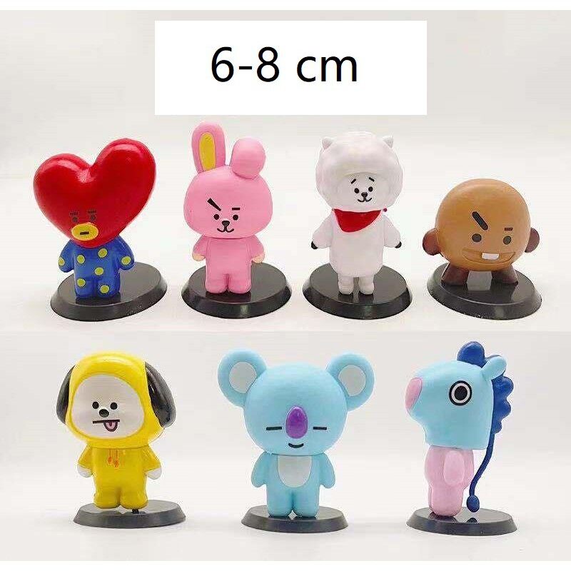 7/8/9pcs=Set Cute Kpop BTS Bangton Boy BT21 Blackpnk EXO Mini Model ...