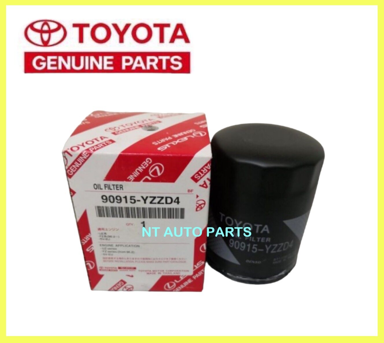 100% ORGINAL Toyota Oil Filter - 90915-YZZD4 - Hilux Innova Hiace ...
