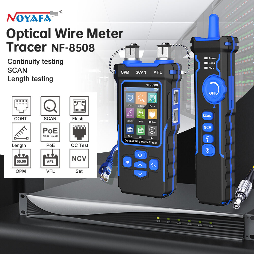 NOYAFA NF-8508 Network Cable Tester LAN Optical Power Meter Tester LCD ...