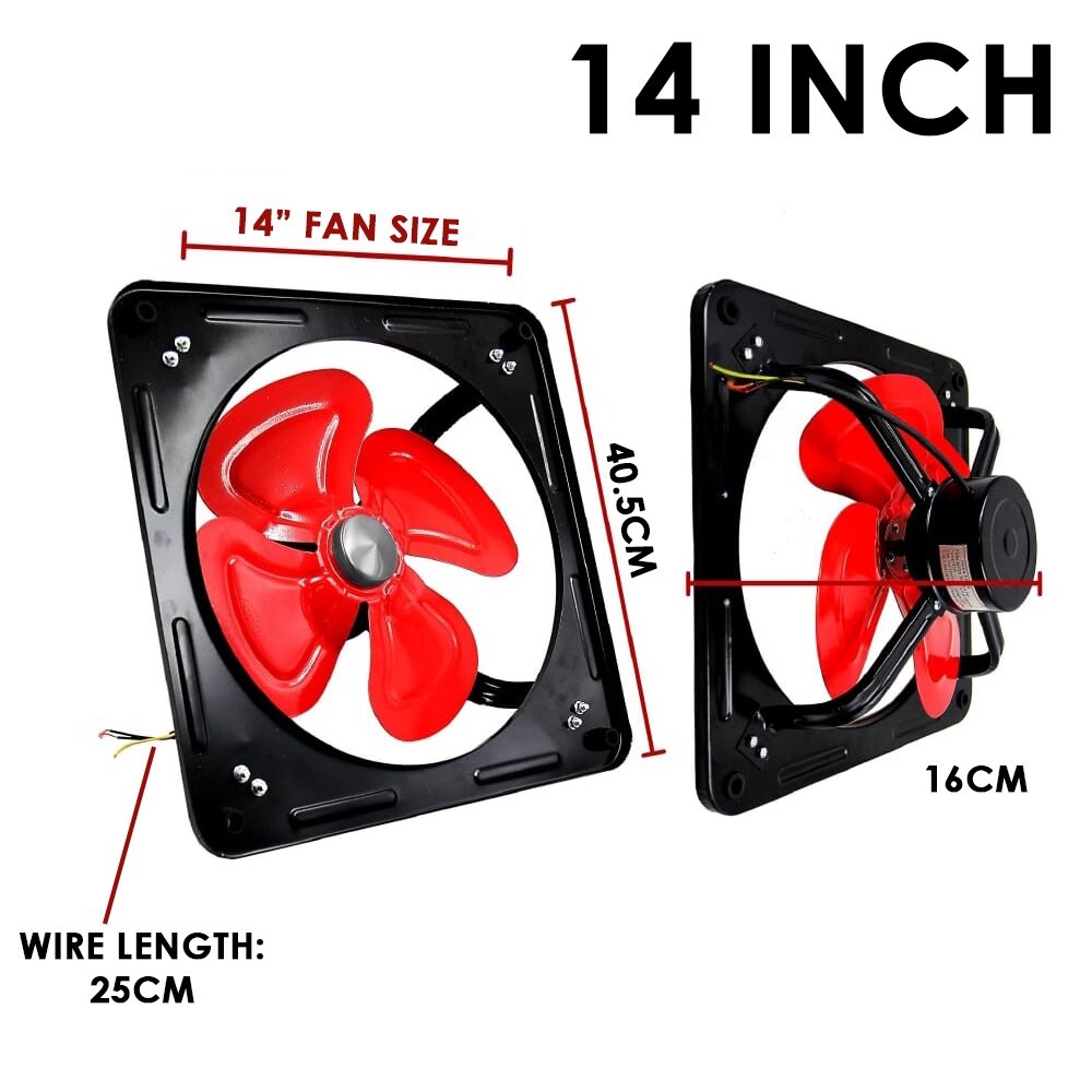 14 Inch Light Duty Industrial Exhaust Fan Kitchen Toilet Ventilation ...