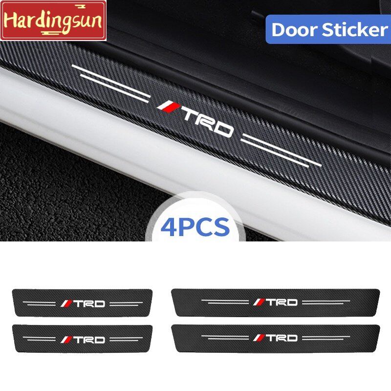 Hardingsun 4PCS Toyota TRD Carbon Fiber Car Door Sill Sticker Protector ...