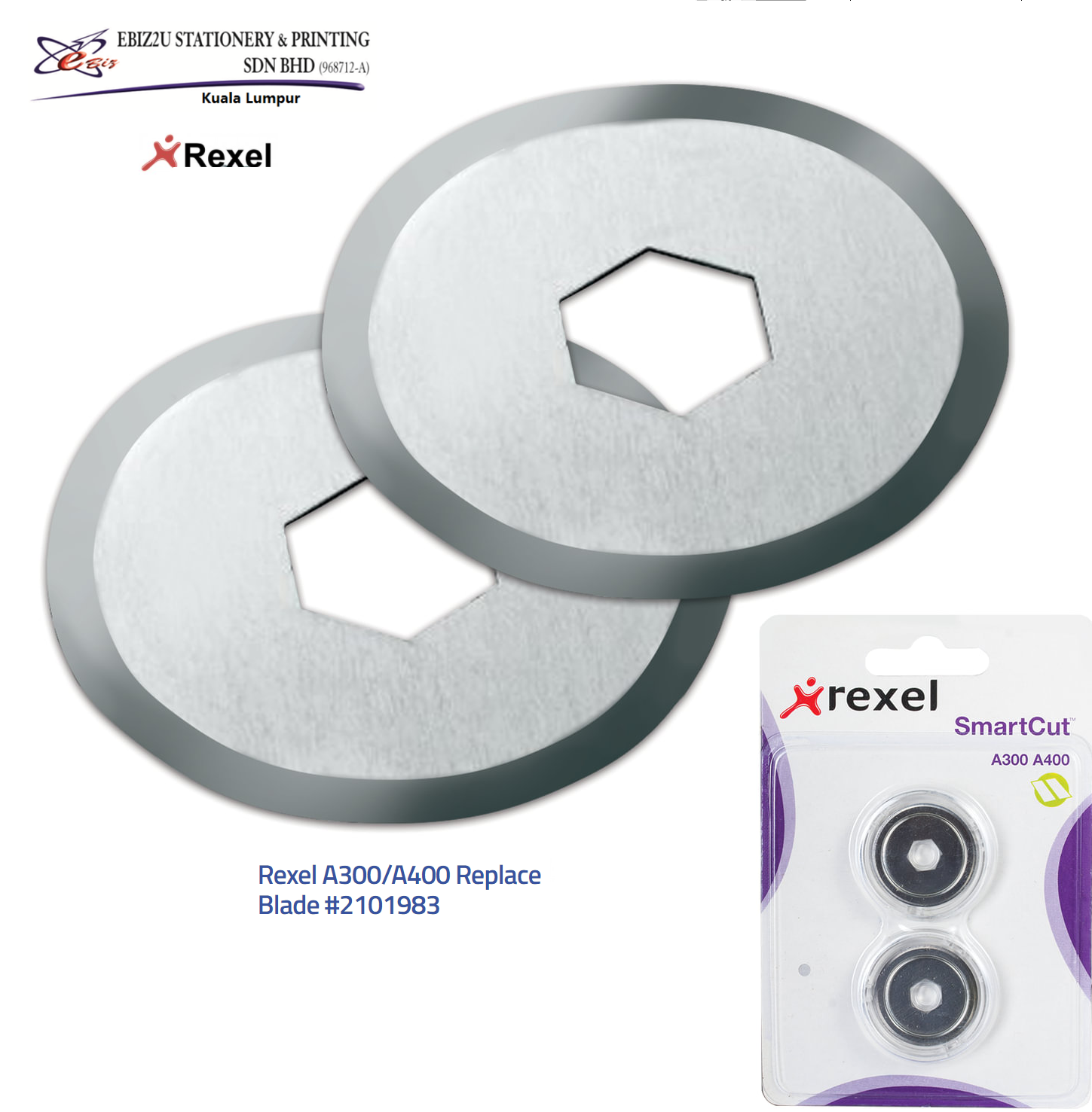 Rexel A300, A400 Replace Blade 2101983 Straight Blade, Pack of 2 Rexel ...