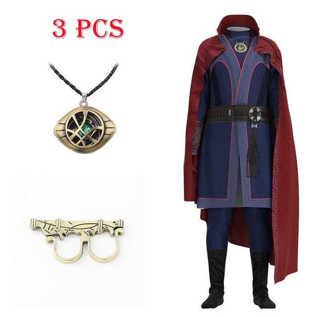 Doctor Strange Cosplay Costume Necklace Ring Steve Red Cloak Robe ...
