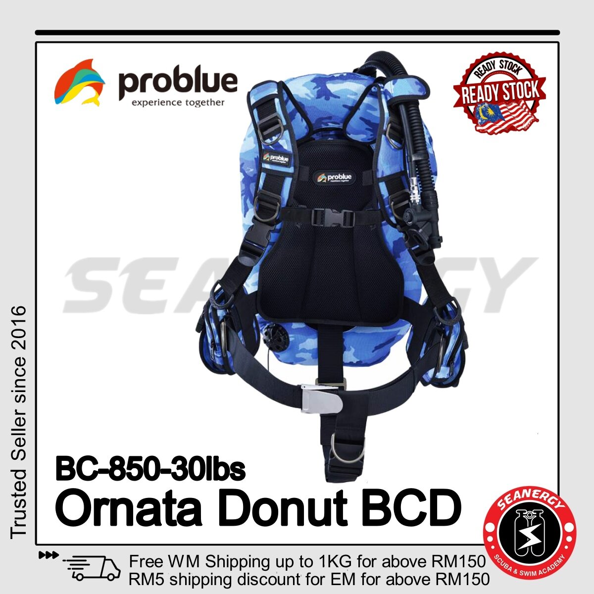Problue Ornata BCD BC850 Donut BCD Scuba Diving Back Inflation BCD Buoyancy Control Device ...