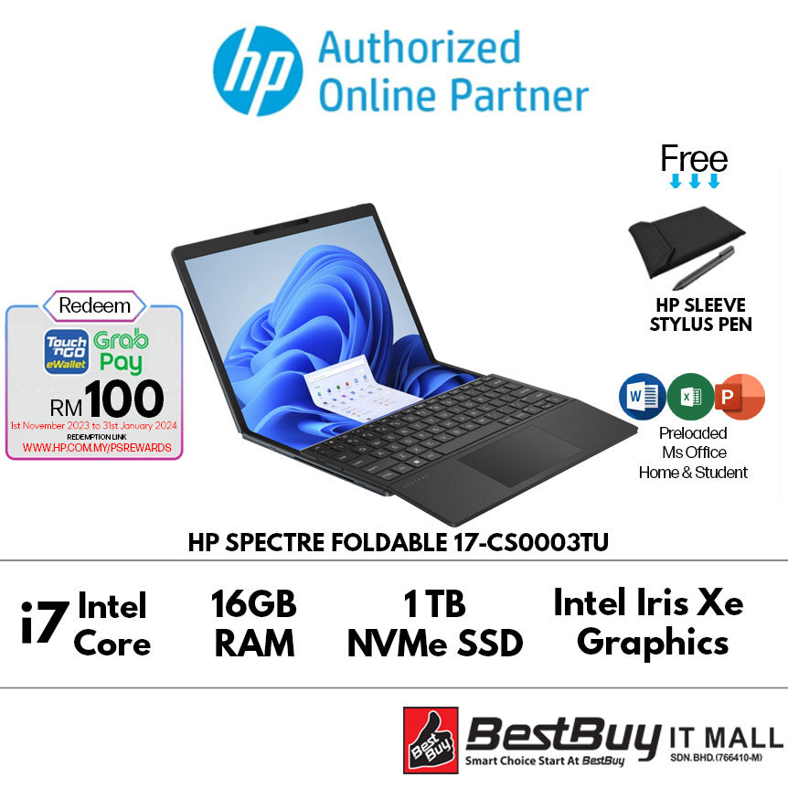 HP SPECTRE FOLDABLE 17-CS0003TU - SLATE BLUE(INTEL CORE I7-1250U/ INTEL ...