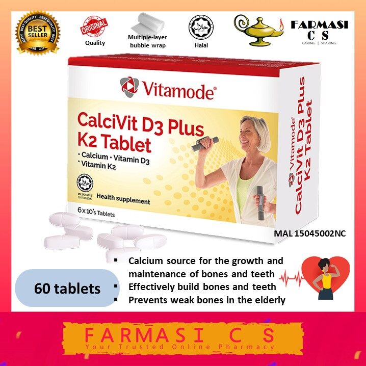 Vitamode Calcivit D3 Plus K2 Tablet 60 tablets EXP:02/2024 [ Vitamin D3 ...