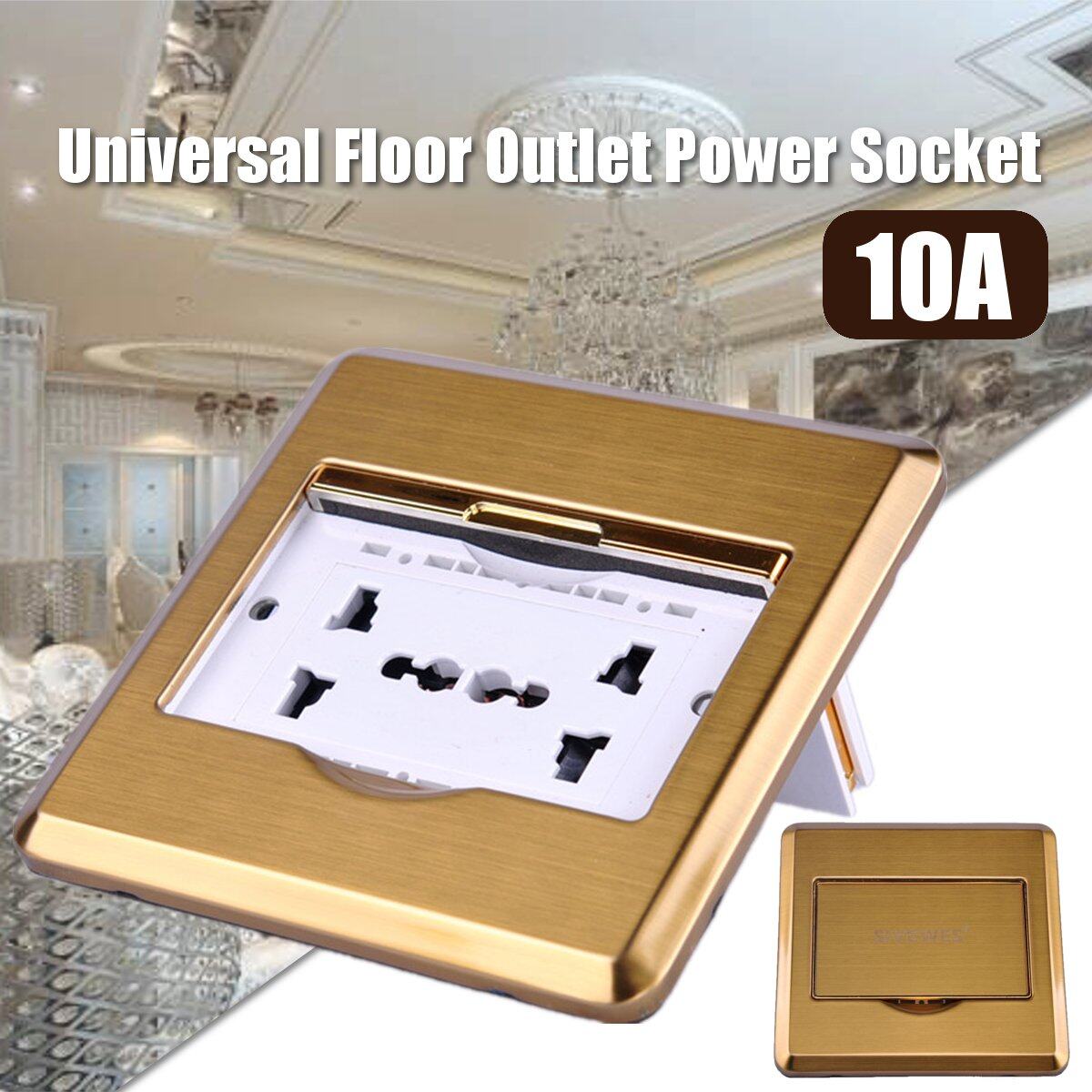 10A Floor Wall Plate Ground Power Outlet Universal Power Socket Charger ...
