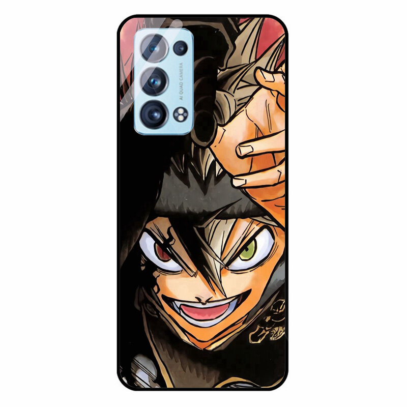 เคส Oppo Reno 6 Pro/reno 6z 5G ลายอนิเมะแบล็คโคลเวอร์กระจกเทมเปอร์กรอบ ...
