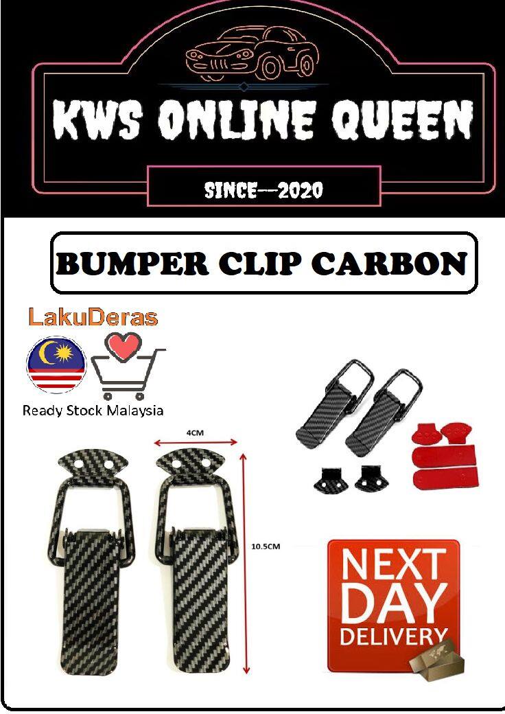 UNIVERSAL Stainless Steel CAR BONNET Bonet Carbon Fibre BUMPER CLIP ...